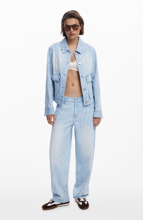 DESIGUAL Distressed Denim Trucker Jacket